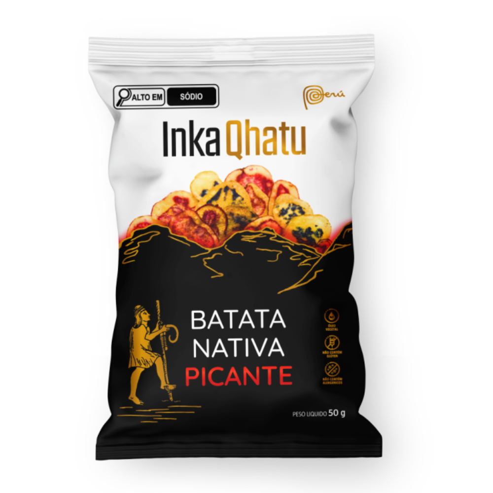 Batata Nativa Chips com Sal de Maras Inka Qhatu: Embalagens de 75g e ...