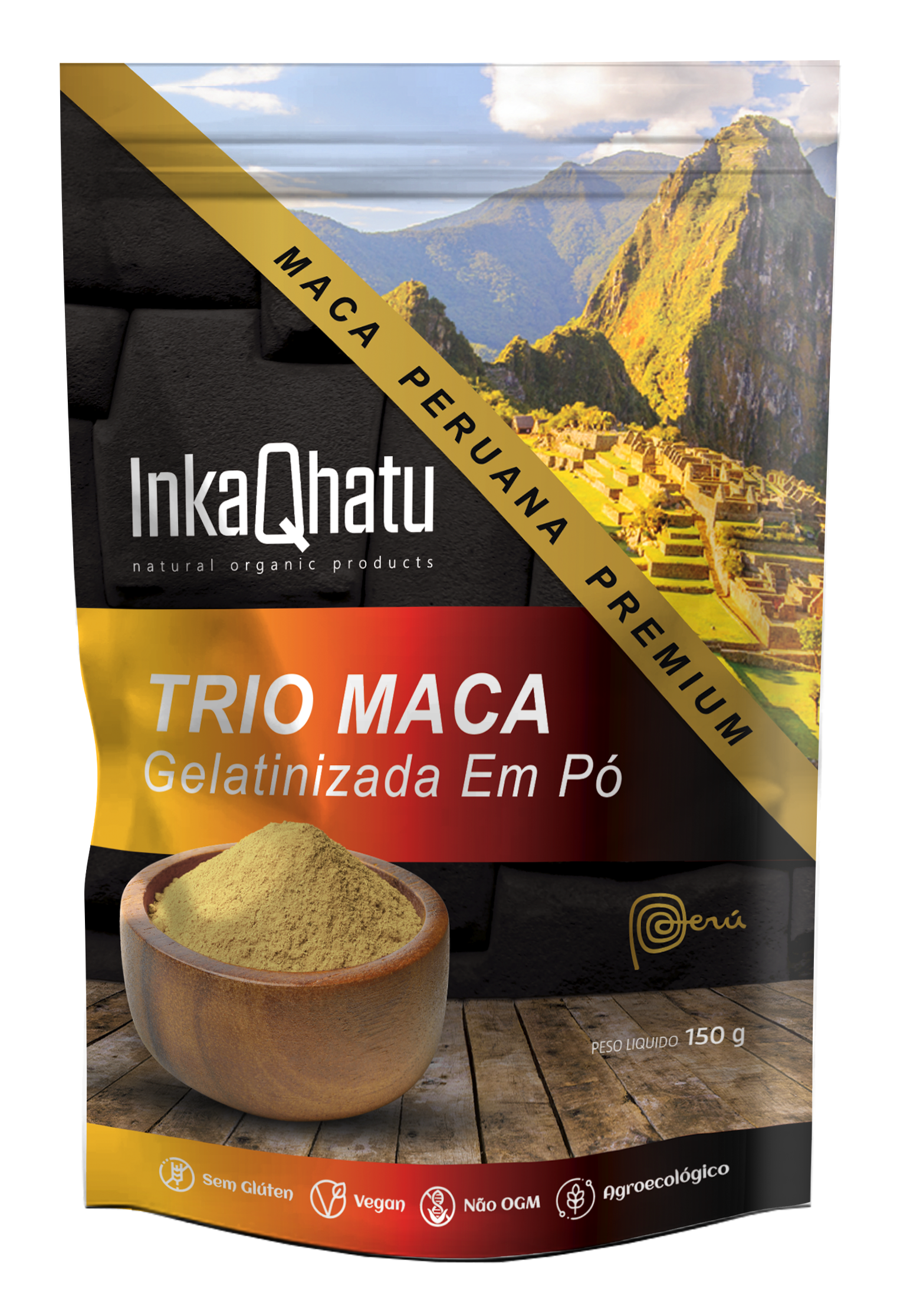 Trio Maca Peruana Gelatinizada em Pó 100% Pura | 150g | Blend Preta, V